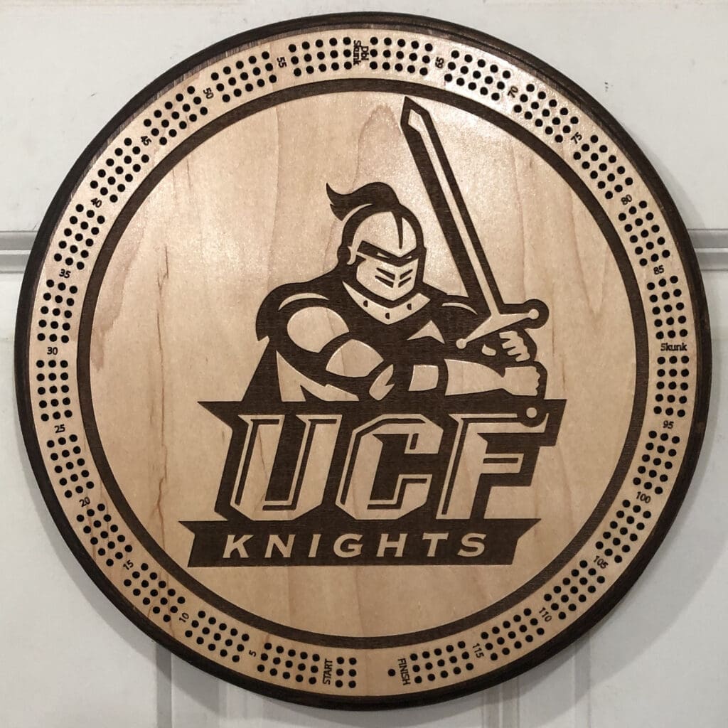 UCF Knights Cribbage Board | 3-Track, 120-Point Round Game with Pegs ...